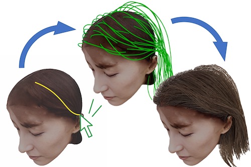 EnergyHair: Sketch-Based Interactive Guide Hair Design Using Physics ...